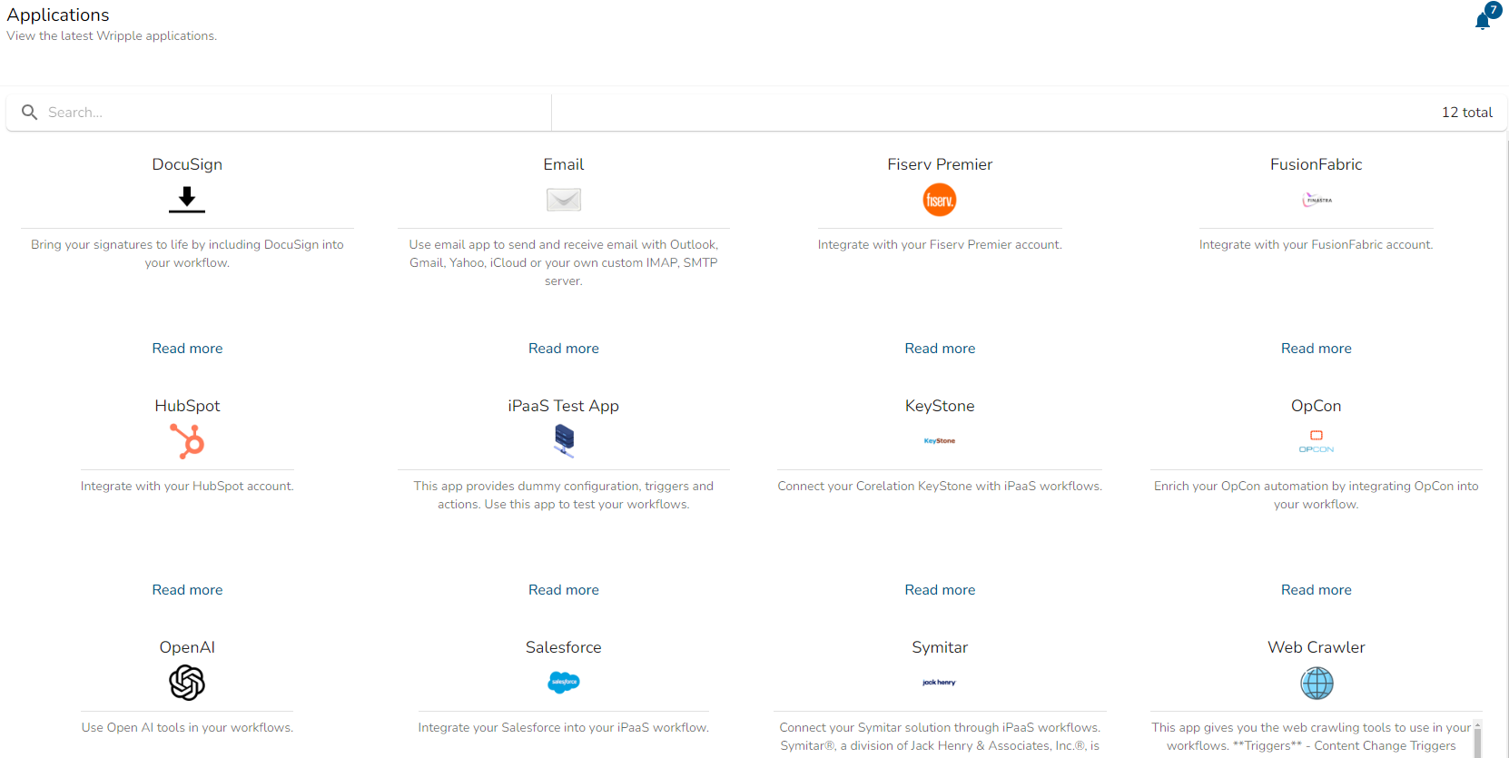 Applications Page | Help